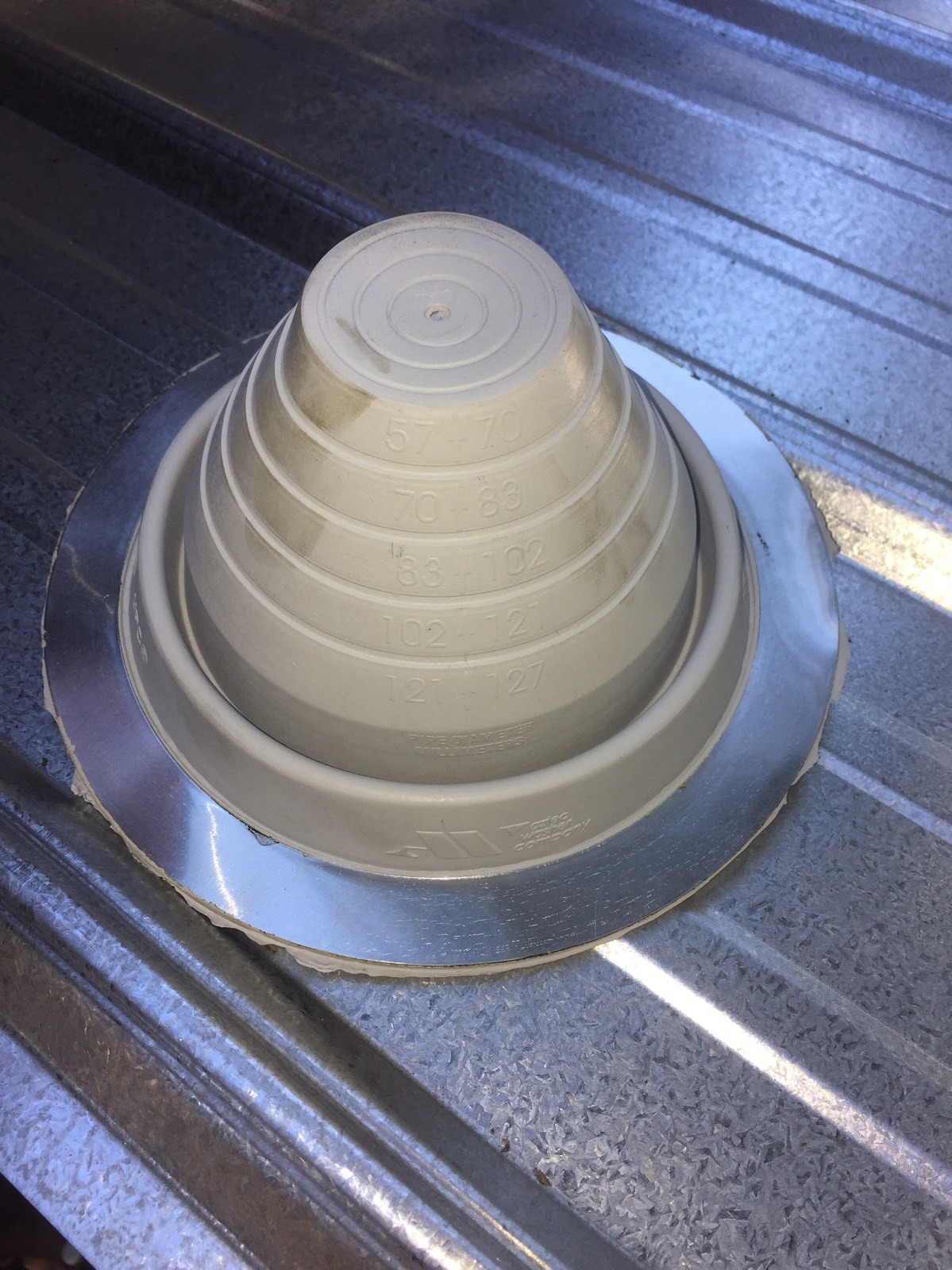 3x# 3 Grey Metal Roofing Pipe Boot Flashing, 1/4" to 4" Pipes,hight ...