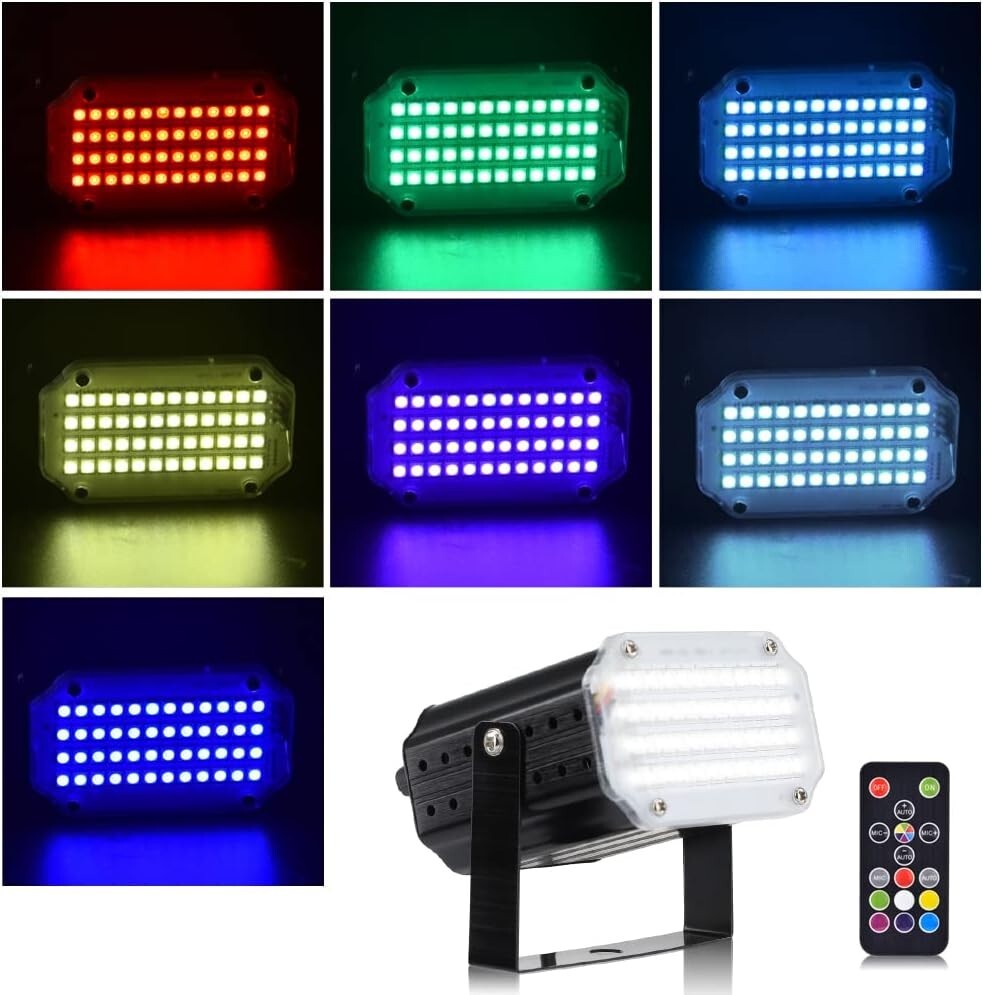 Mini Strobe Lights, 48 LED Disco Lights Upgraded Party Light with ...