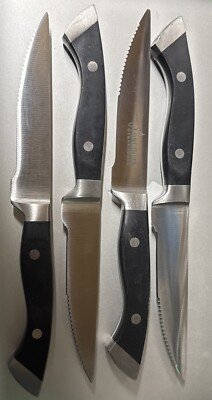 Four LONGHORN STEAKHOUSE Steak Knives, heavy weighted, w/ Logo ...