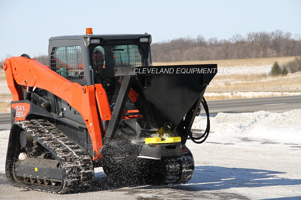 NEW HD SALT SAND FERTILIZER SPREADER ATTACHMENT Skid Steer Loader Scoop ...