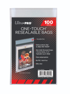 (Pack of 100) Ultra Pro One-Touch Resealable Bags Sleeves For Card ...