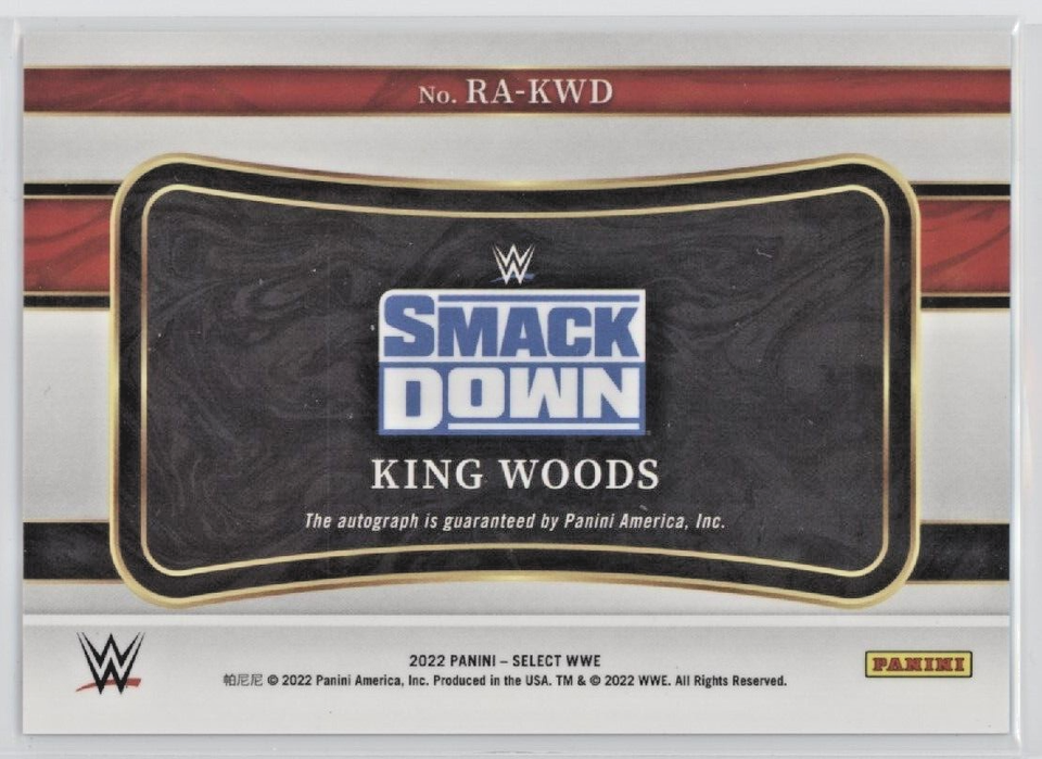 King Woods 2022 Panini Select WWE Ringside Action Signature Autograph ...