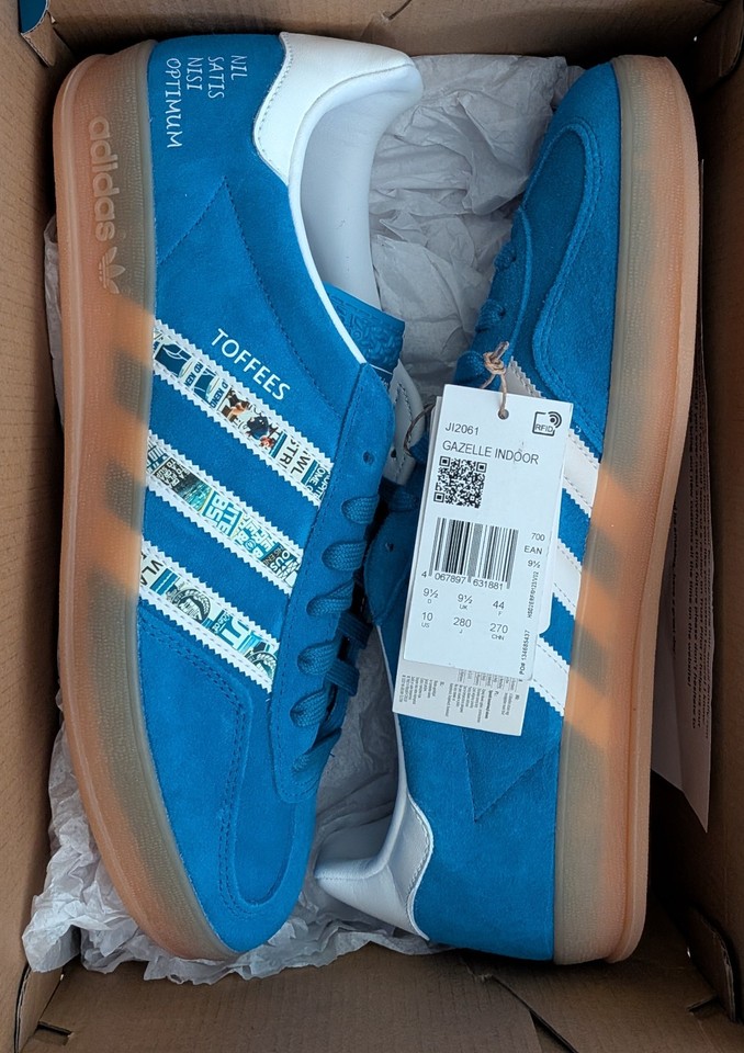 Everton custom made adidas gazelle trainers 9.5 UK | eBay UK