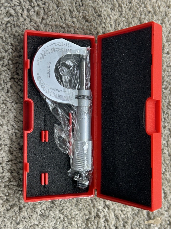 Starrett T230XRL Outside Micrometer 0-1" Friction Thimble, Carbide ...