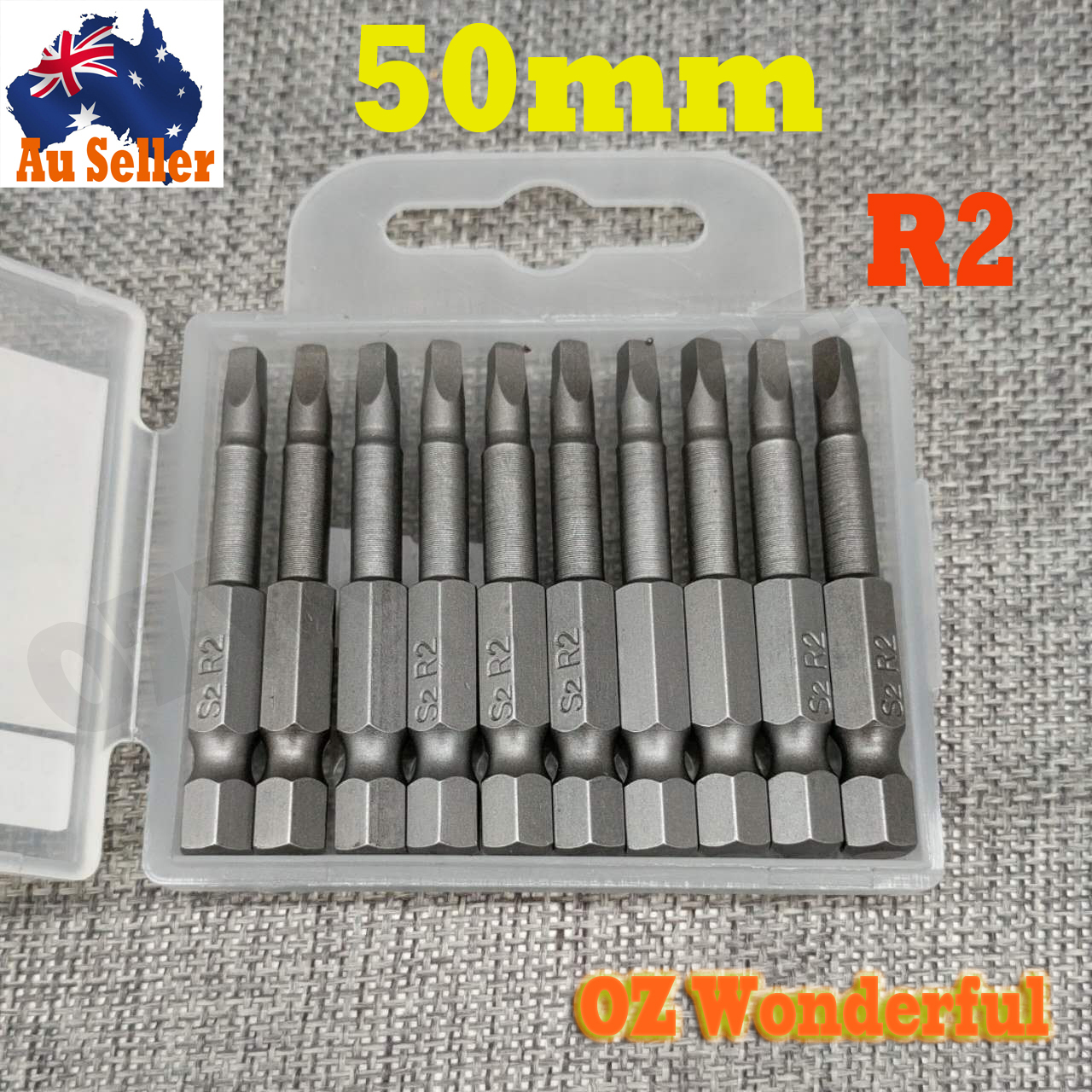 10PCS 50MM(2'') IMPACT SCREWDRIVER BITS MAGNETIC CRV R2 Screw Driver ...