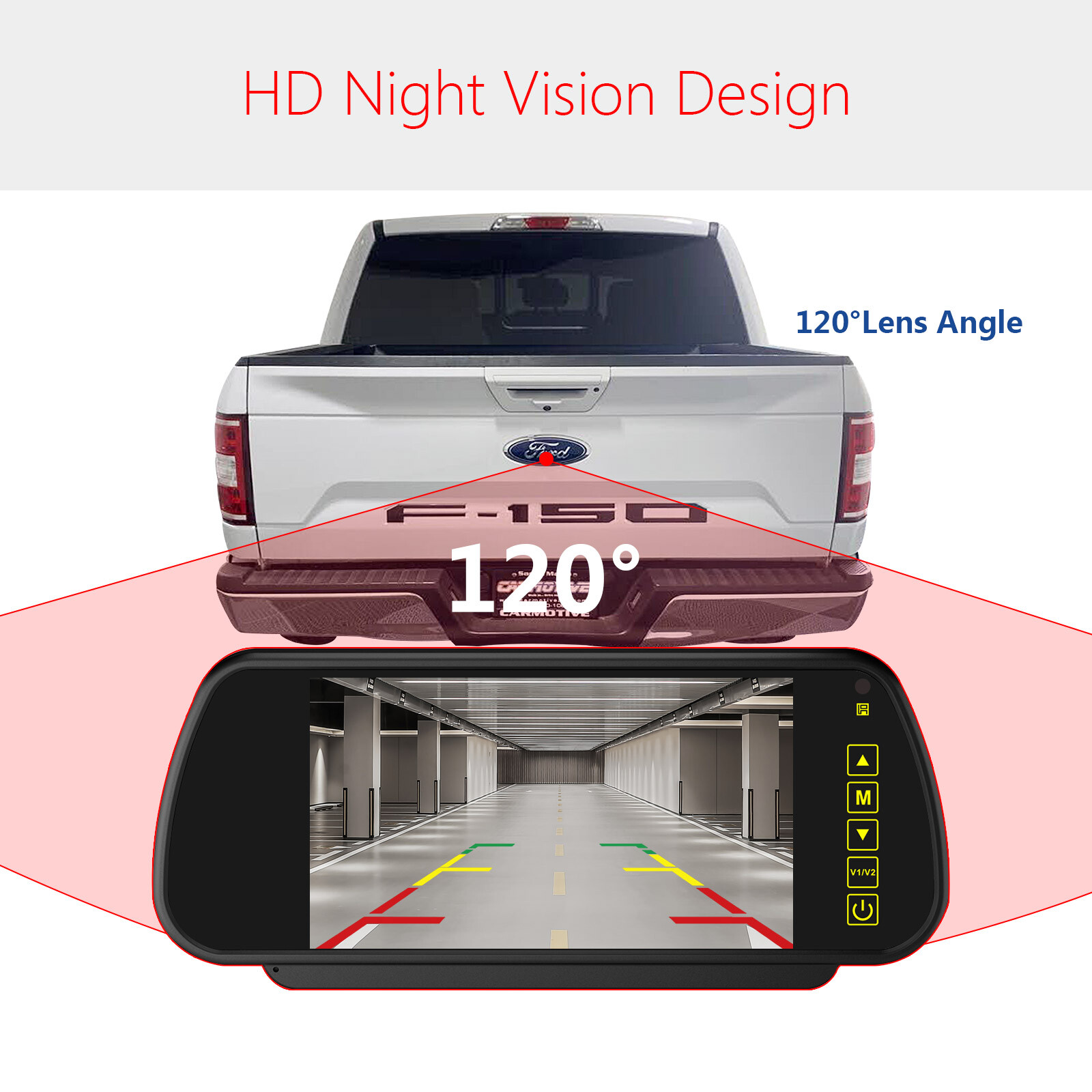 Chrome Emblem Logo Backup Camera for Ford F150 F250 F350 F450 F550 ...