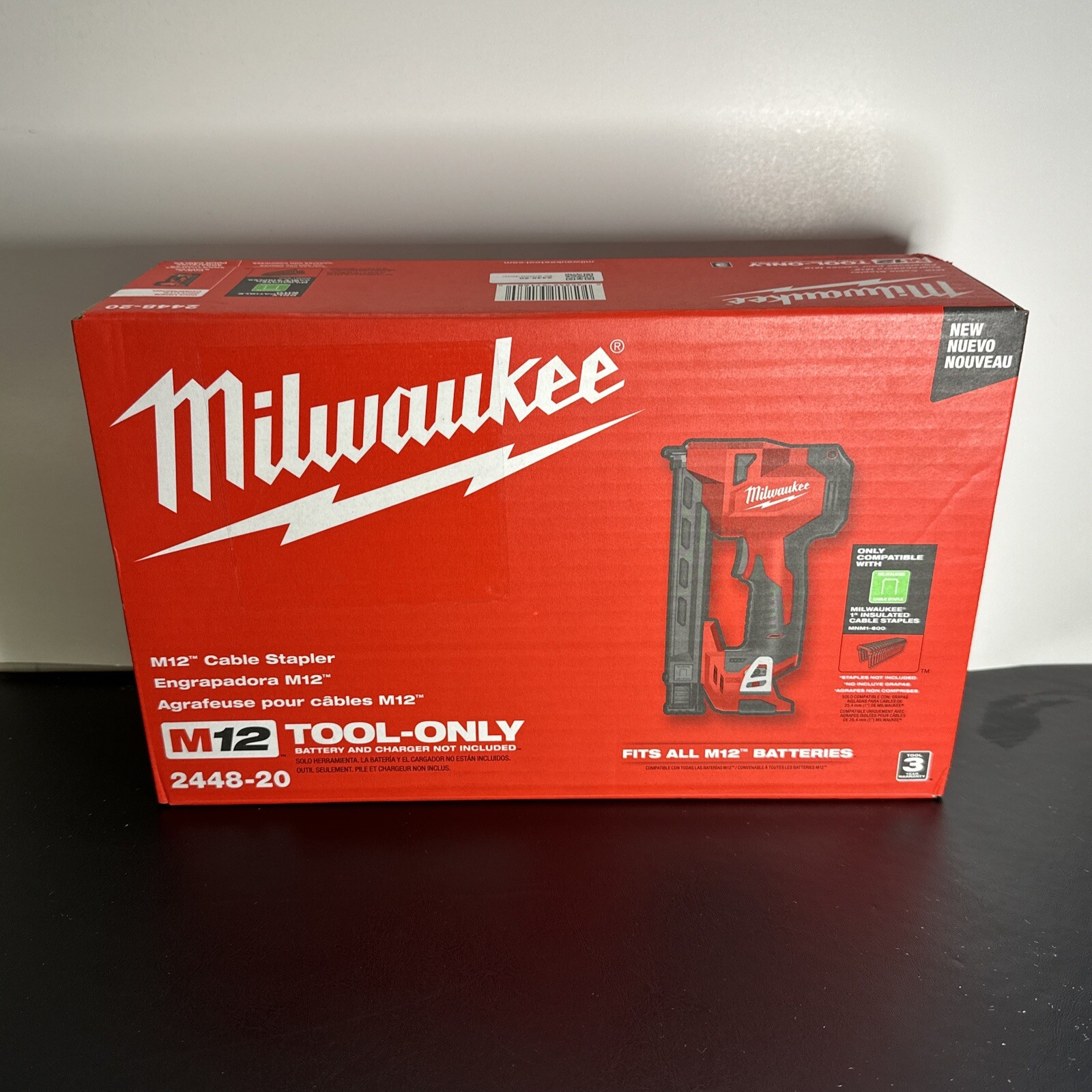 Milwaukee 2448-20 M12 12V Cordless Cable Stapler, Compact Size (Bare ...