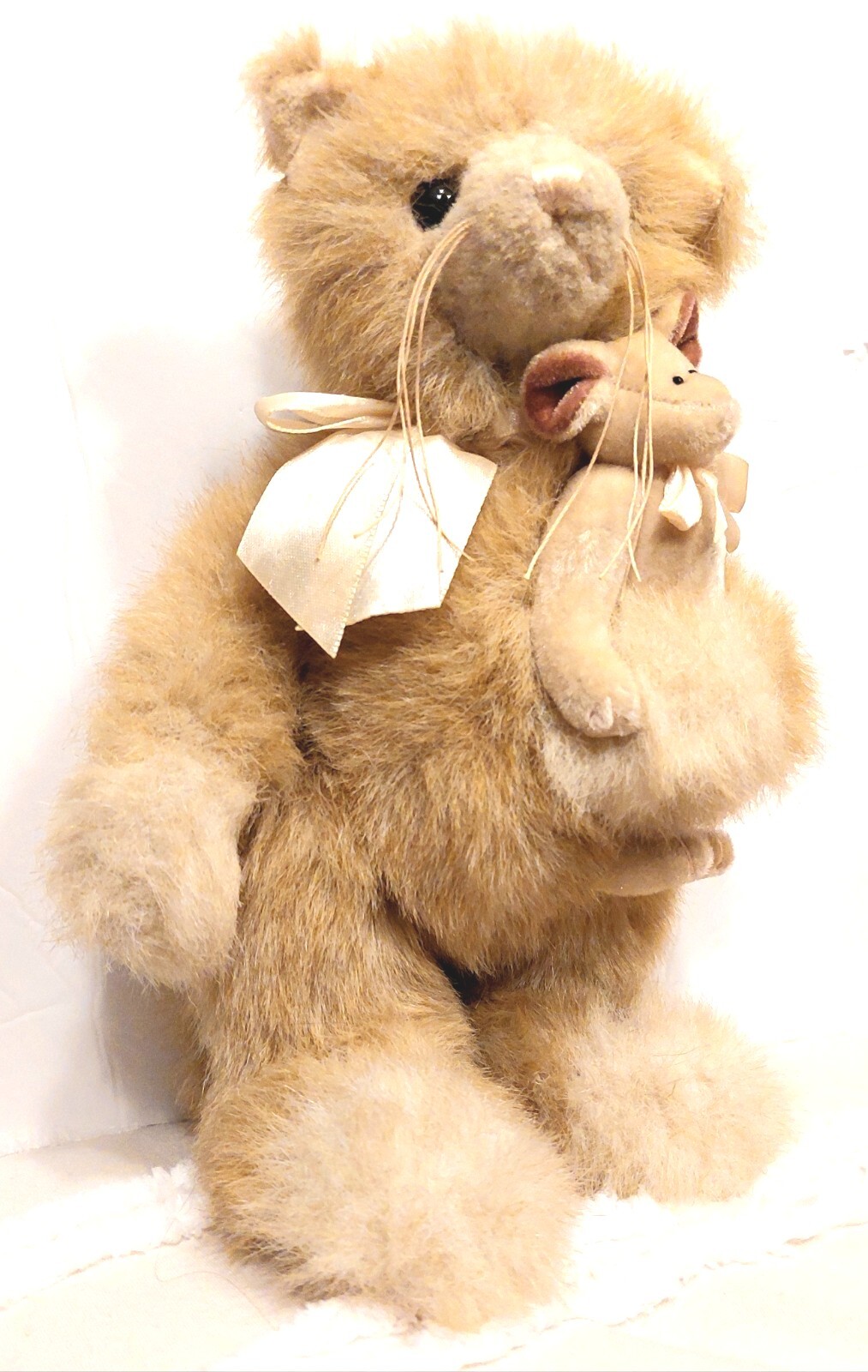 The Bearington Collection Cat Holding Mouse Kitty Plush Collectible ...