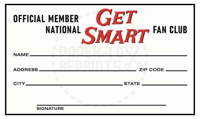 GET SMART - NATIONAL FAN CLUB MEMBERSHIP CARD - VINTAGE FANTASY | eBay