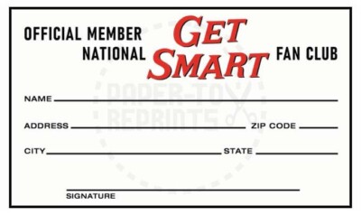 GET SMART - NATIONAL FAN CLUB MEMBERSHIP CARD - VINTAGE FANTASY | eBay
