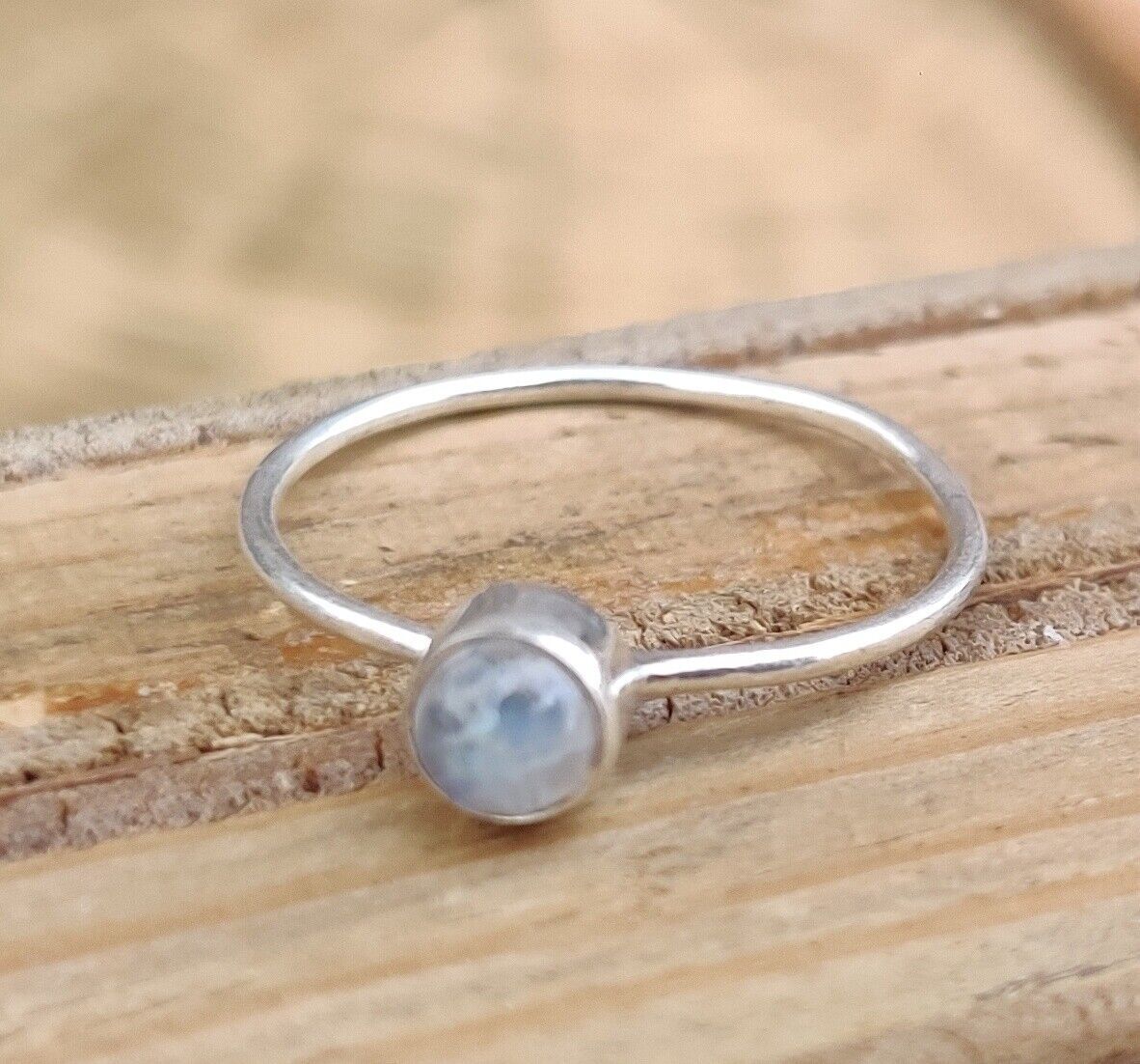 Simple Moonstone Ring 925 Sterling Silver Handmade Jewelry All Size ...