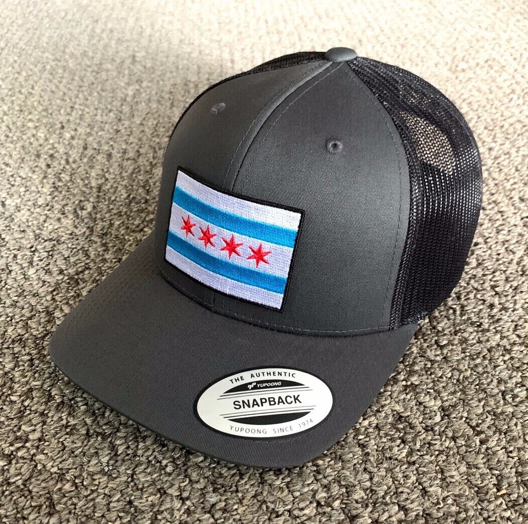 Chicago City Flag Hat Chicago SnapBack Trucker Mesh Cap Handcrafted in ...