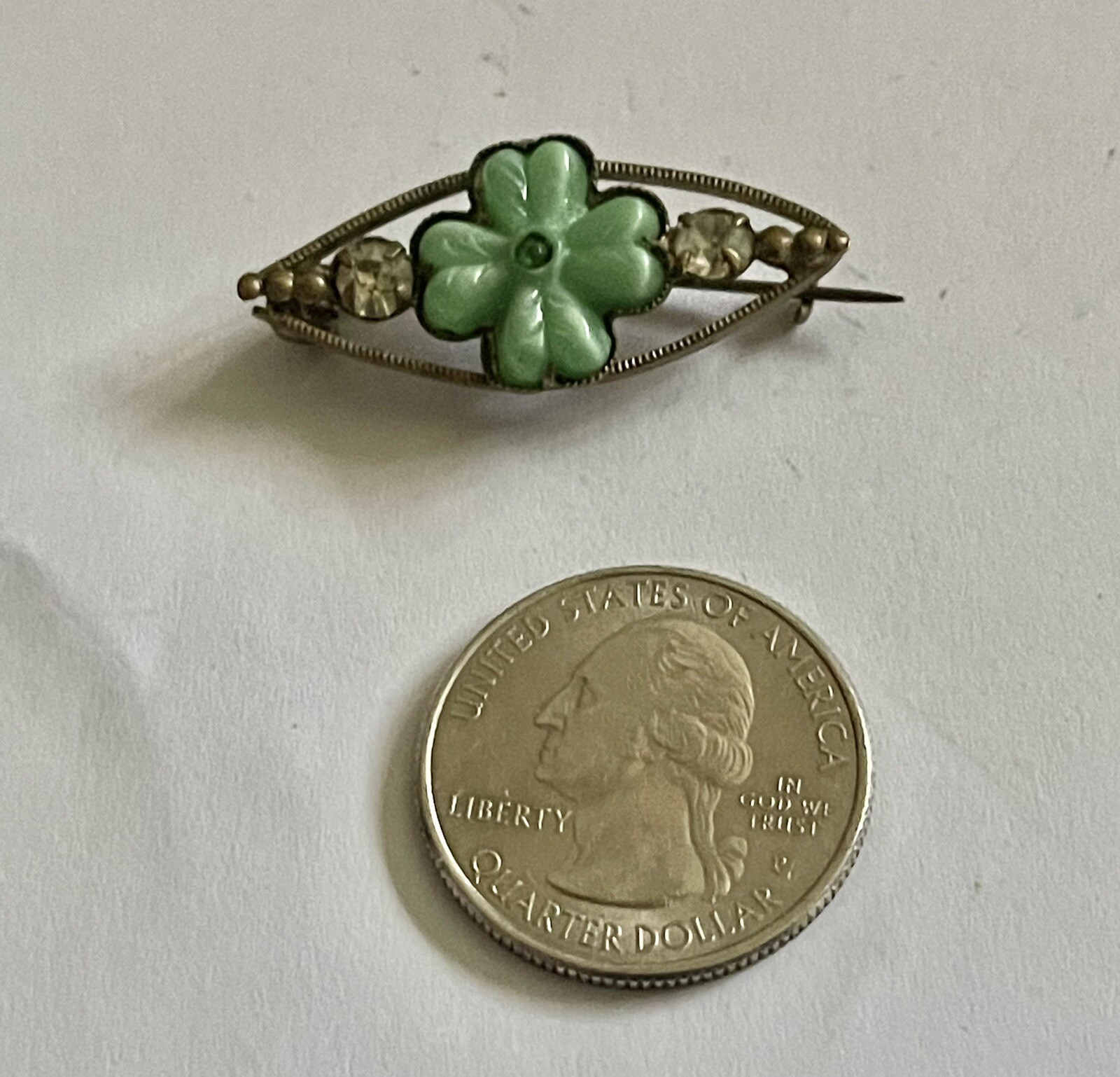 Antique Victorian Edwardian Good Luck Green Celluloid… - Gem