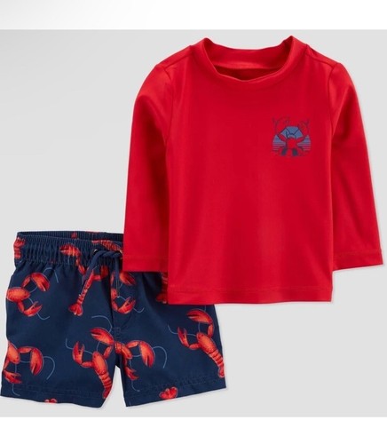 Carter's Just One You Baby Boys' Size 6 Months 2pc Lobster Rash Guard ...