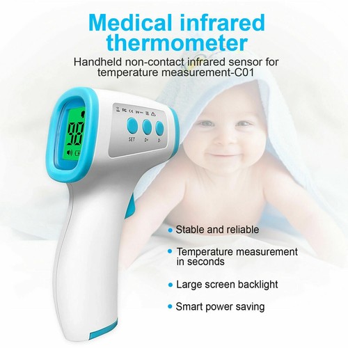 Forehead Thermometer Touchless Infrared Fever Temperature Indicator ...