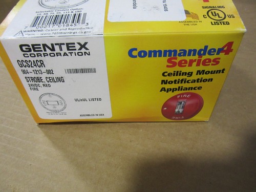 Gentex GCS24CR Strobe / Horn, Ceiling 24VDC Red Fire New in Factory Box ...