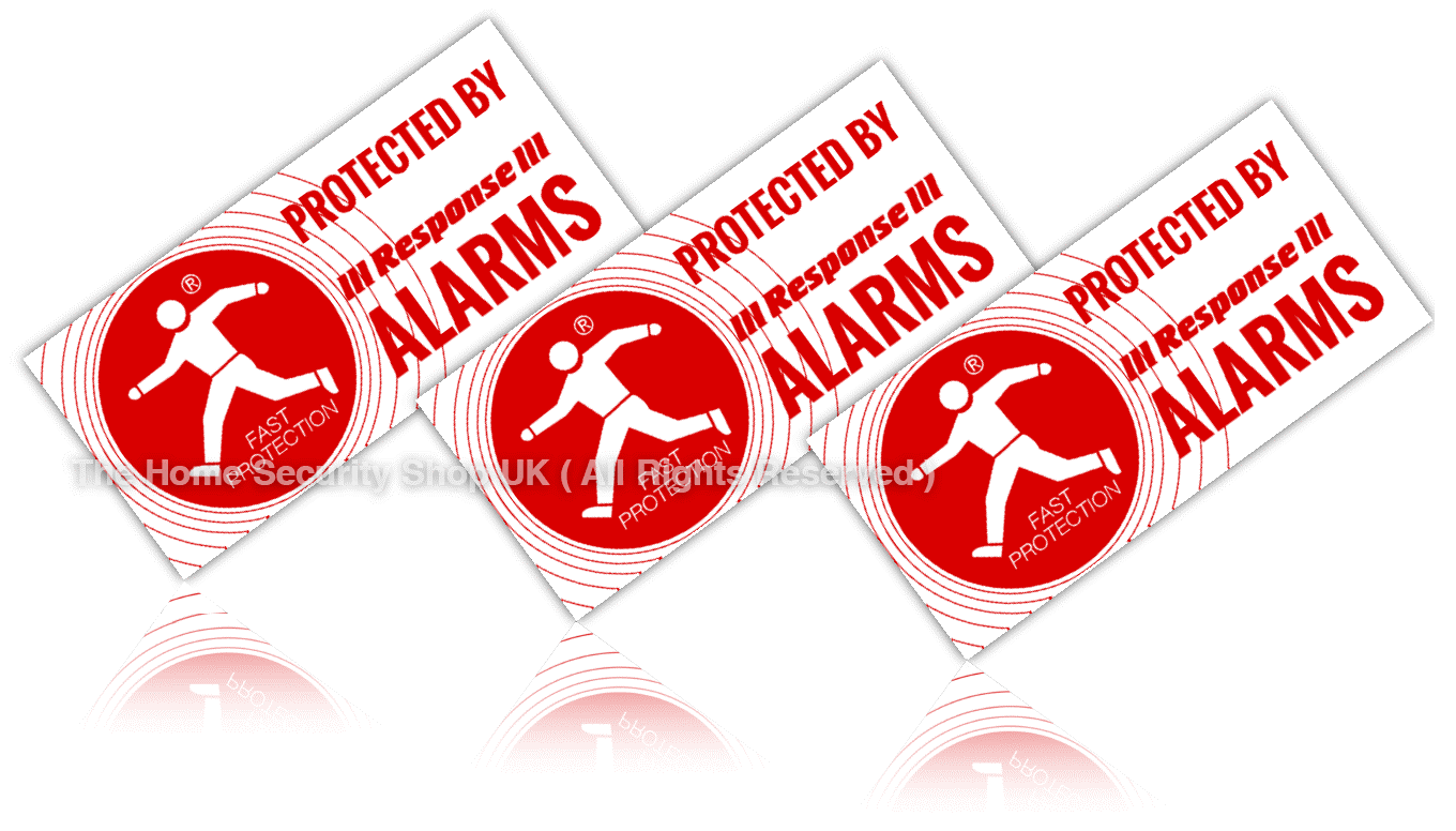 Response Alarms Window Warning Stickers 3x OFFICIAL Alarm Stickers ...
