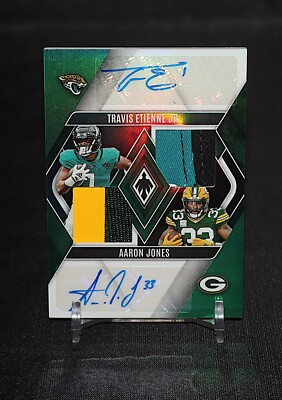 2023 Phoenix Travis Etienne Aaron Jones Green Dual Patch Autograph (14/ ...
