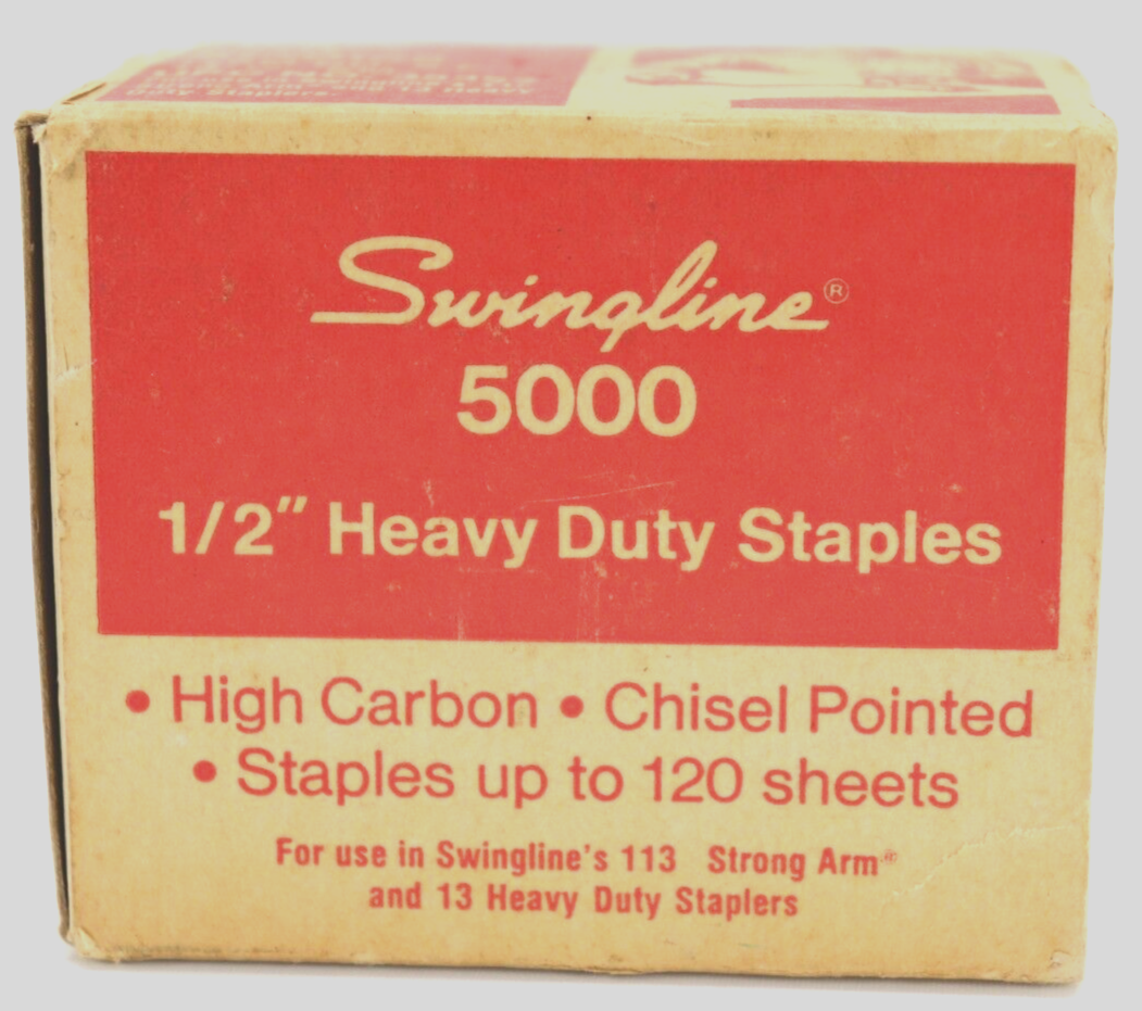 Vintage Swingline 5000 1/2" Heavy Duty Staples Chisel Pointed up 120 ...