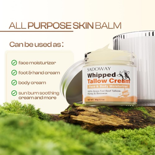 Crema Humectante De Cebo Grasa De Vaca 2 Oz Para La Cara y Piel Seca ...