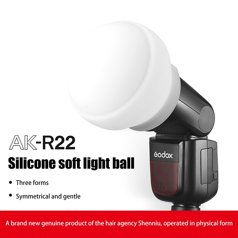 Flash Diffuser Dome Collapsible AK-R22 Silicone Soft Light Ball For V1 ...