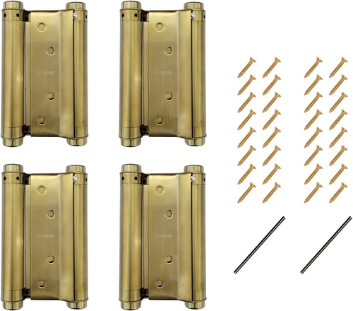 4Pcs 2 Pairs 5" Double Action Spring Hinge Stainless Steel Cafe Saloon ...