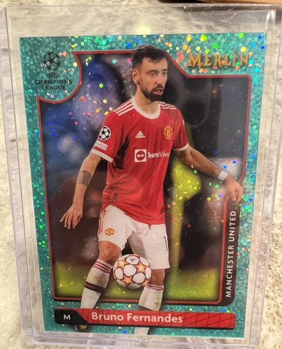 2021-22 Topps Merlin Chrome BRUNO FERNANDES #5 AQUA SPECKLE Refractor ...