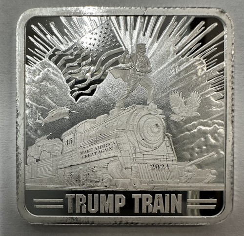 2024 Trump Train 1 Oz .999 Fine Silver Square Bar | eBay