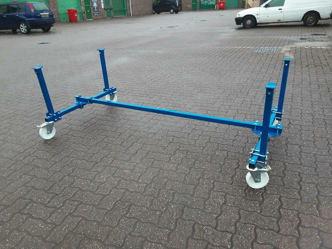 Car dolly chassis mover paint shop adjustable length height long leg ...