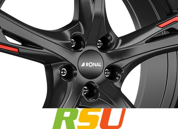 4x Ronal R62 Red jetblack 7.5x18" ET42 LK5 120 ML 82 Alufelgen 18 Zoll ...
