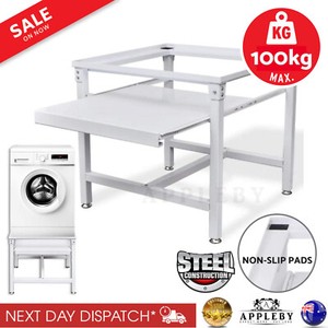 Washing Machine Dryer Laundry Pedestal Elevated Stand w/ Storage Pull ...