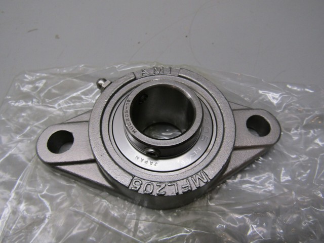 AMI MFL205 Stainless Steel Mounted Bearing W/ ASAHI MUC205 Insert ...