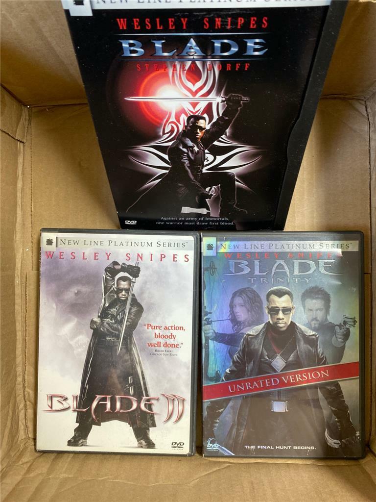 Blade Trilogy DVD Lot - Blade, Blade II, Blade Trinity, Wesley SNipes ...