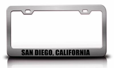 SAN DIEGO CALIFORNIA Citites Steel License Plate Frame Ch | eBay