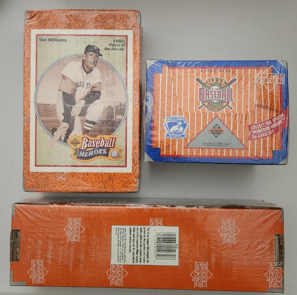 1992 Upper Deck Baseball 3-Box Lot - New & Sealed - 1x Jumbo 1x Hobby ...