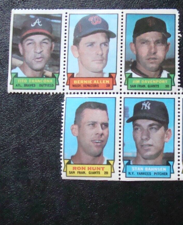 1969 Topps 10 Stamp Panel (Jones,Pinson) + 8 MORE EXMT *NEVER USED* | eBay