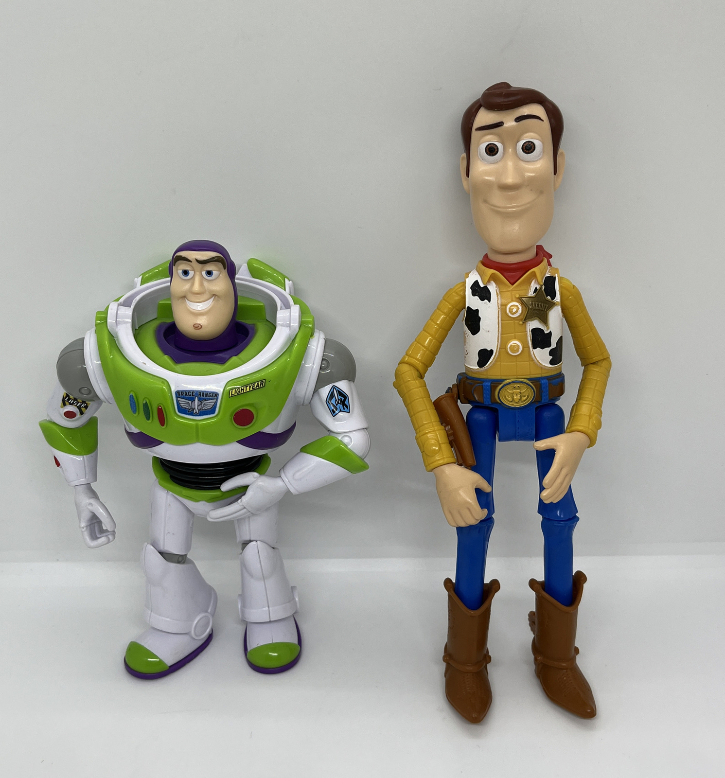 Toy Story Posable Woody 9" & Buzz Lightyear 7” Action Figures Disney ...