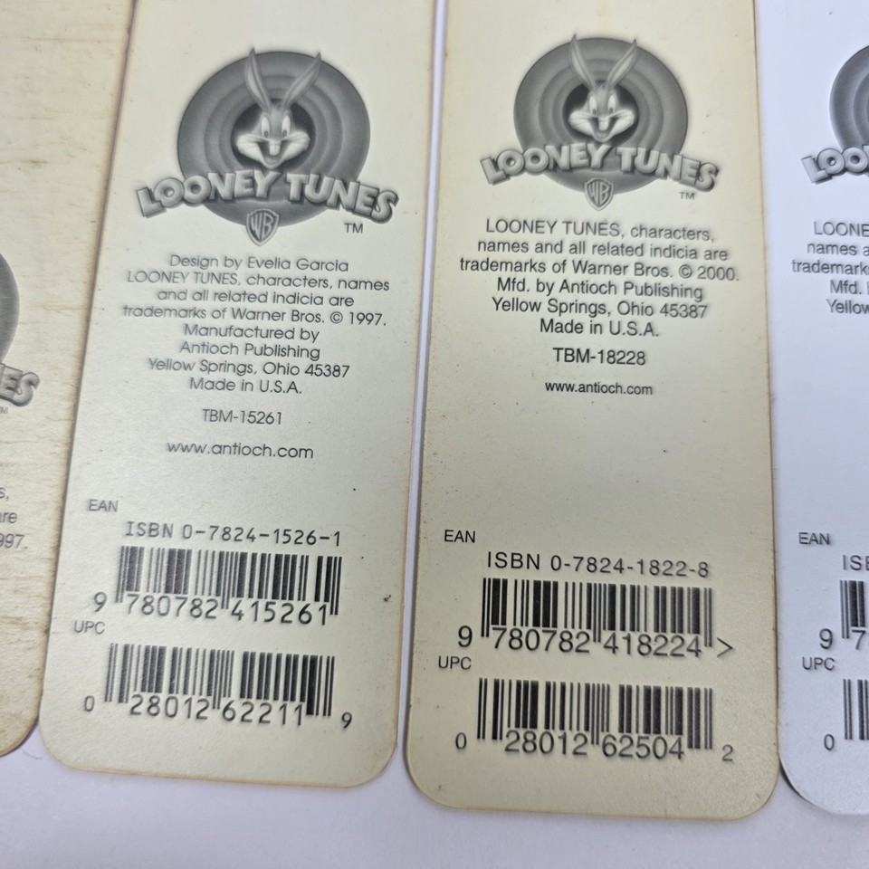 Lot of 8 Vintage Bookmarks 97-2000 Looney Toons Warner Bros Marvin ...