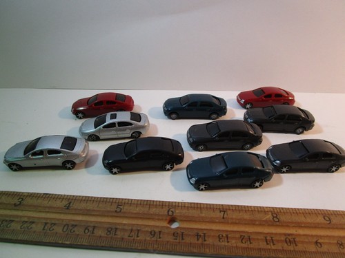 Lot of 10 HO 1/87 Scale Modern Cars Sedans Autos Vehicles For Train ...