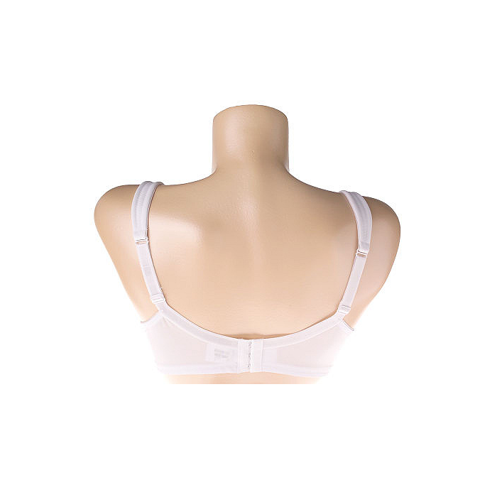 Breezies Lace Trim Minimizer Support Bra w/UltimAir Lining A09314 WHITE ...
