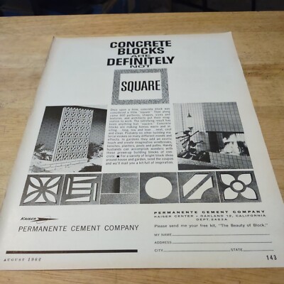 1962 Permanente Cement Company Definitely Square Magazine Ad | eBay