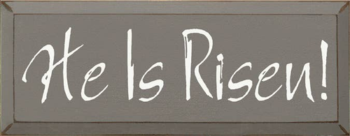He is Risen Wood Sign Old Red | eBay Australia