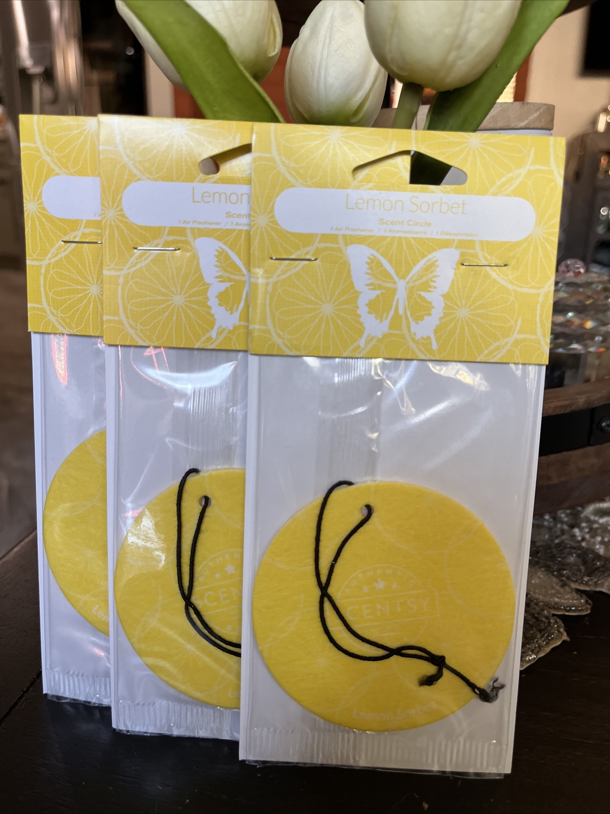 3 New Scentsy Scent Circle Hanging Car Air Freshener Lemon sorbet | eBay