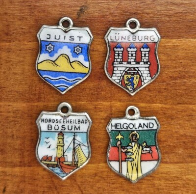 Vintage silver GERMANY GERMAN AUSTRIA SOUVENIR ENAMEL TRAVEL SHIELD ...