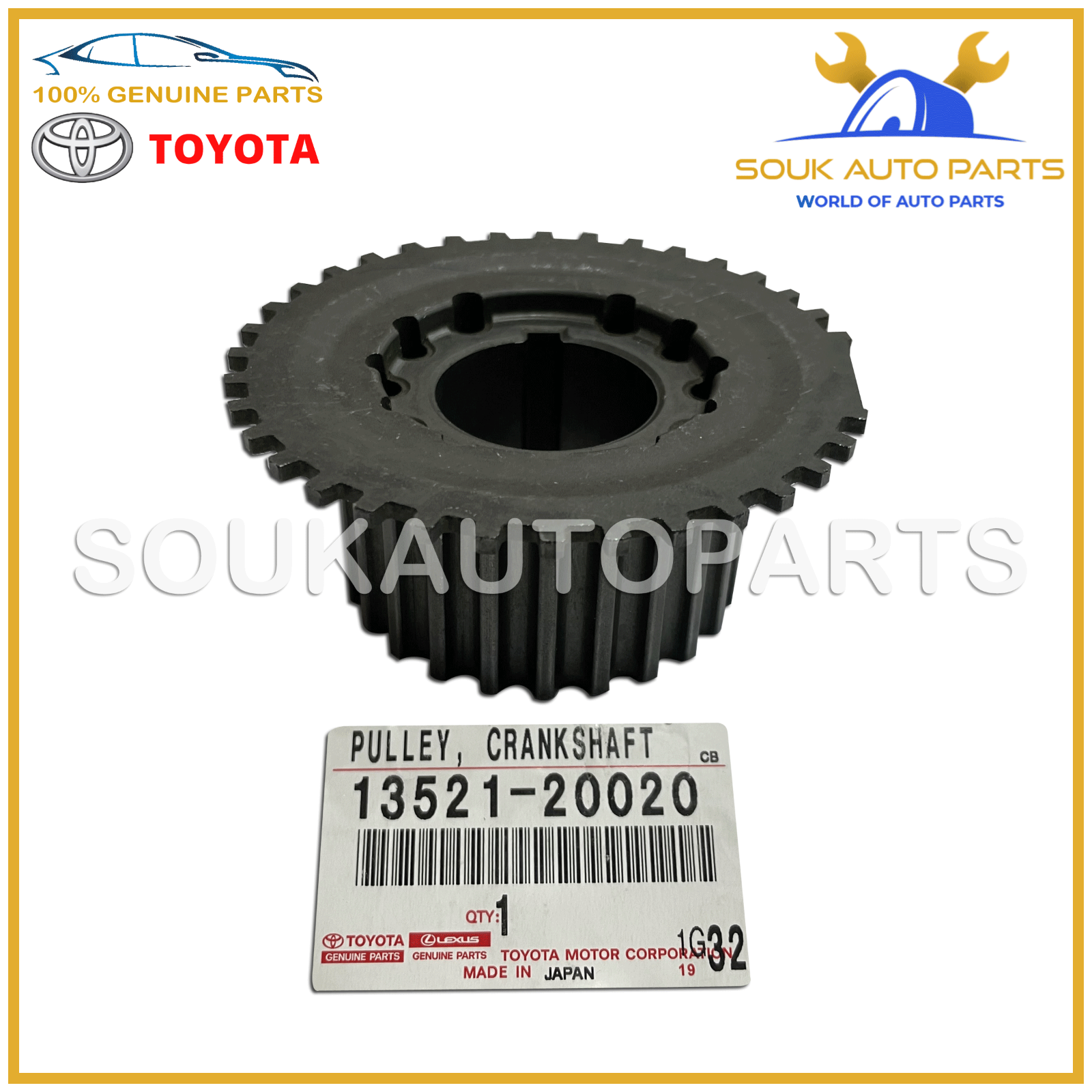 13521-20020 Genuine Toyota PULLEY, CRANKSHAFT TIMING 1/2/3MZFE ...