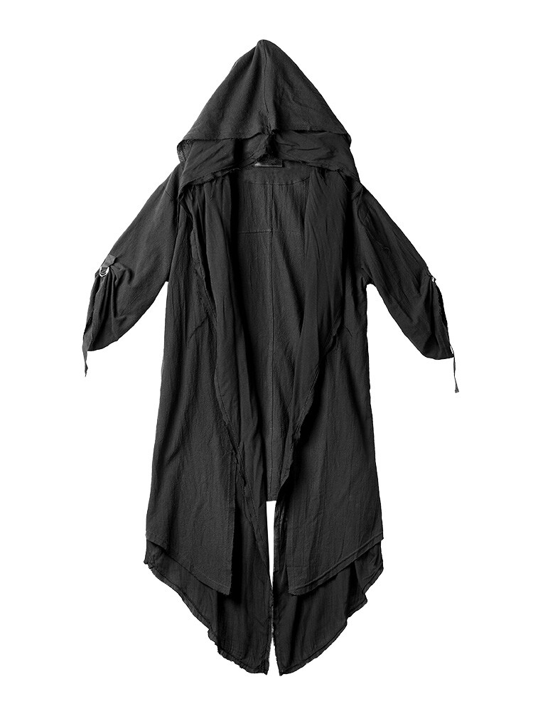 Darkness Style Mens Hooded Thin Cape Cloak Overcoat Outwear Robe Gown ...