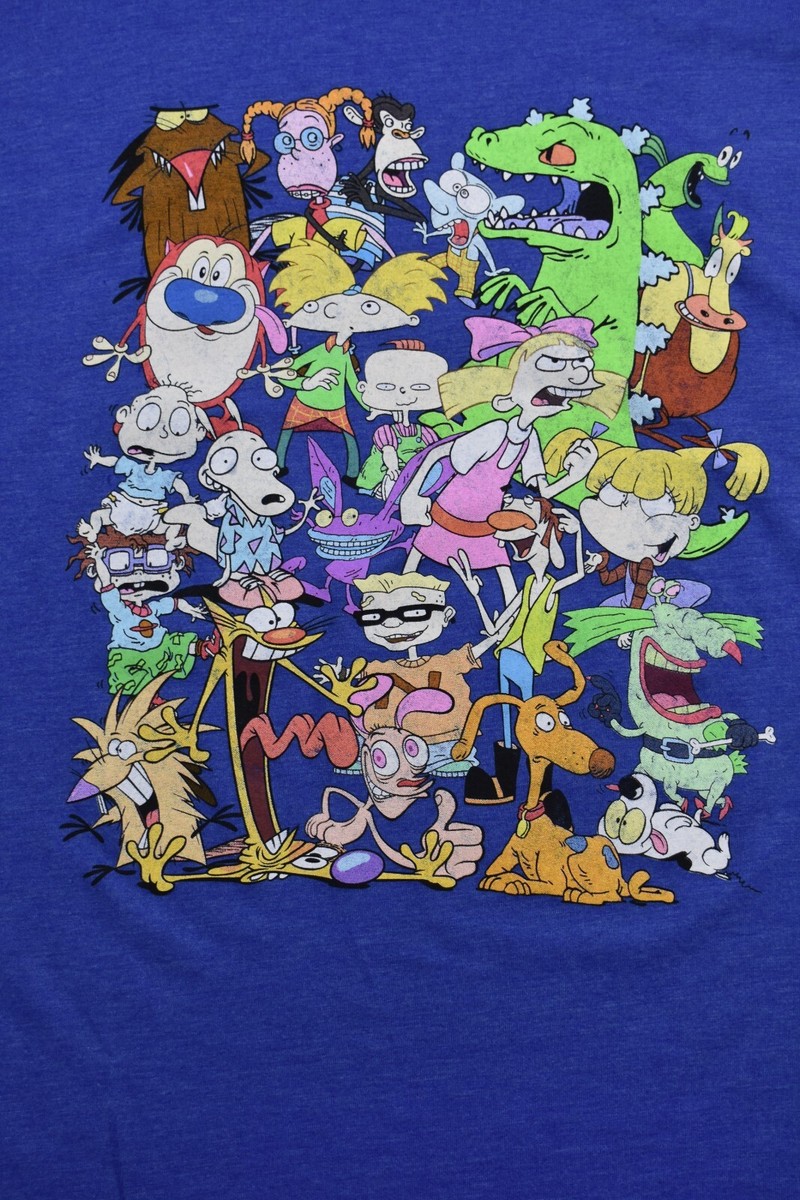 Nickelodeon Cartoon Characters 90s Nickelodeon Mens Long Sleeve Shirt