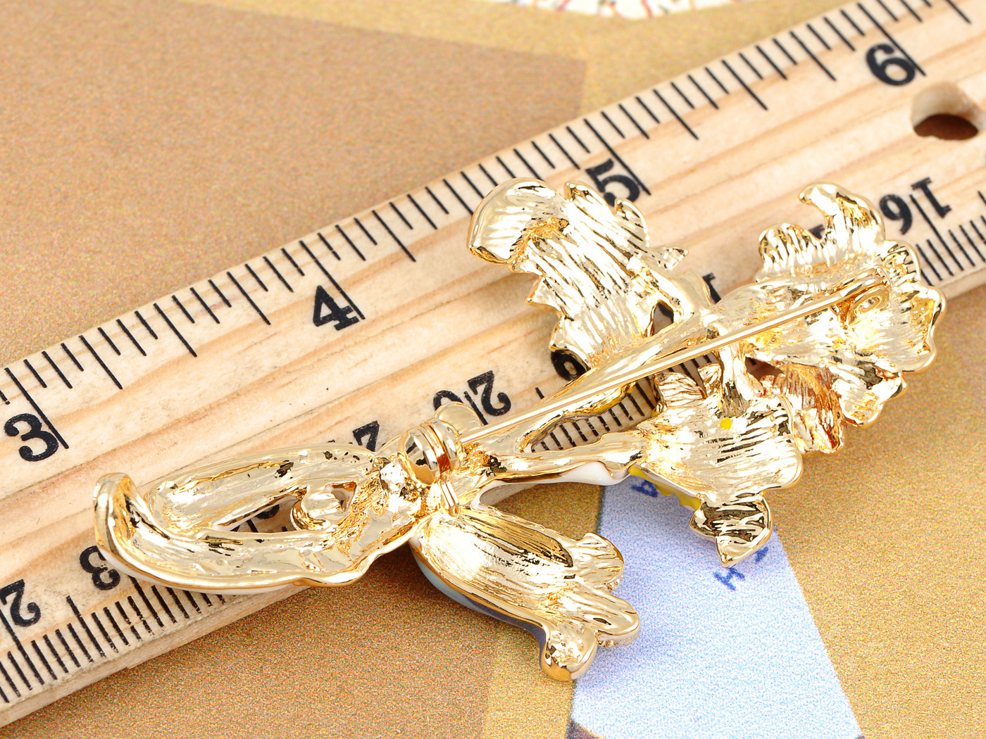 Gold Tone Multicolored Rhinestones Colorful Floral Bouquet Sash Brooch ...