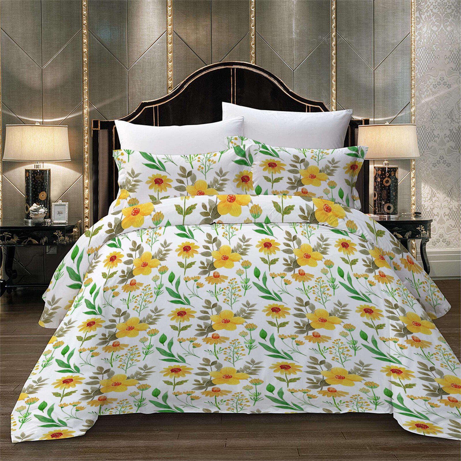 Yellow Daisy Duvet Cover Bedding Set With Pillow Cases Single Double ...