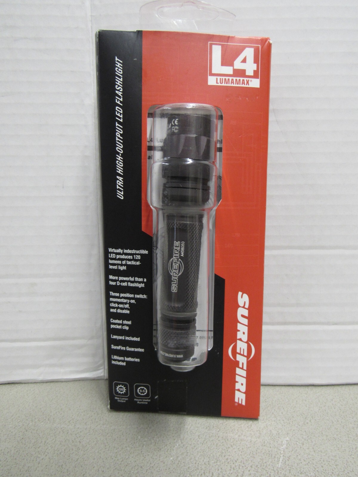 Surefire L4 Lumamax LED Flashlight w/ Lanyard NOS L4-HA-WH | eBay